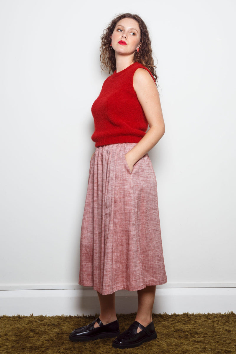 Dalston Sapphire Skirt Ruby Herringbone
